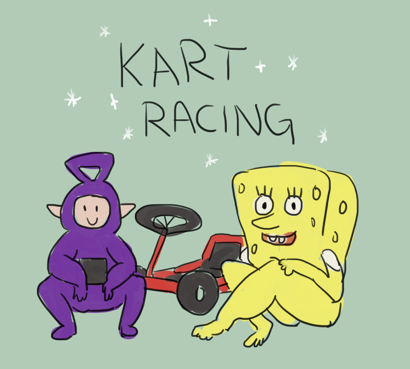 Image 61533: artist:LucretiaNayeli game:mario_kart_8 spongebob streamer ...