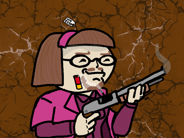 Image 68289: artist:RoachMogul fake_velma game:spelunky glasses shotgun ...