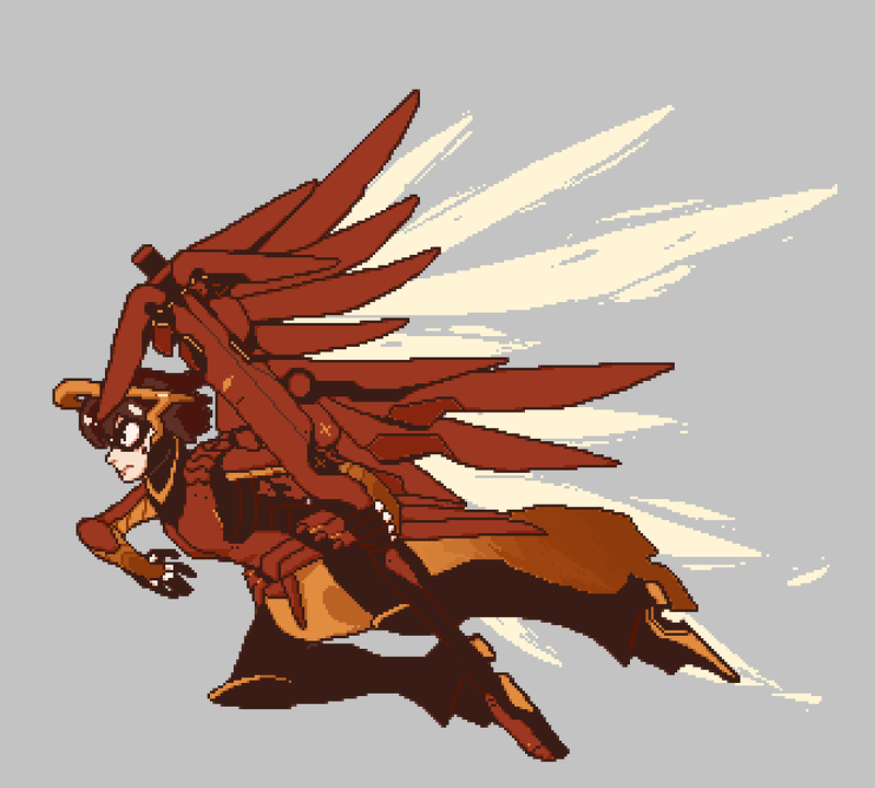 Image 35275: artist:lichpit game:overwatch mercy pixel_art streamer ...