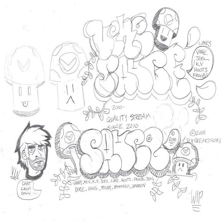 Image 12171: artist:sly_sneaky_fox graffiti logo vinesauce wip